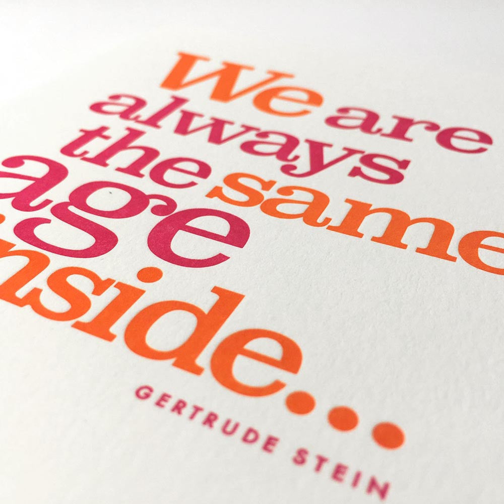 BIRTHDAY - CCO - ALWAYS THE SAME AGE LETTERPRESS CARD – Bethesda Fine ...