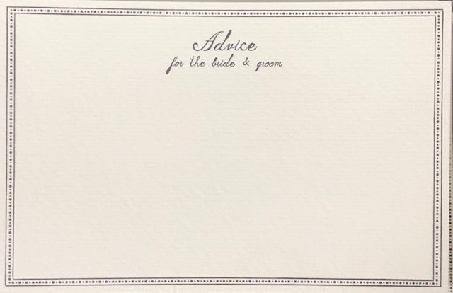 ADVICE CARDS - MRB - FOR THE BRIDE AND GROOM – Bethesda Fine Stationery